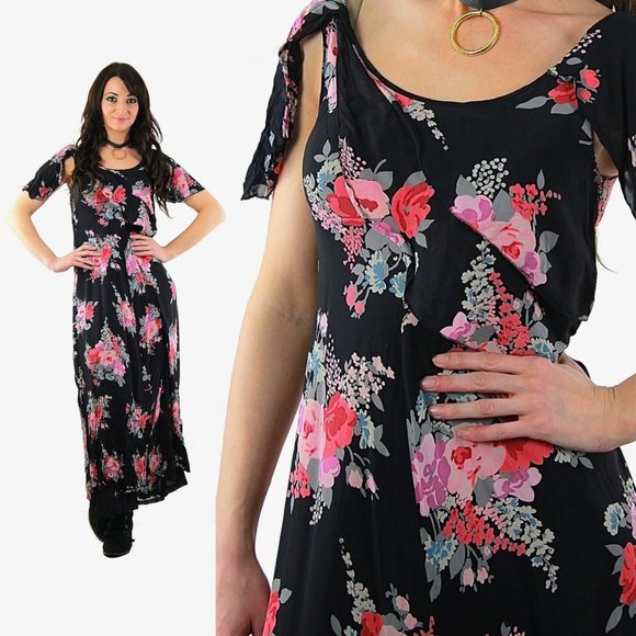 Vintage | Dresses | Vintage Floral Cottagecore Sheer Sundress | Poshmark